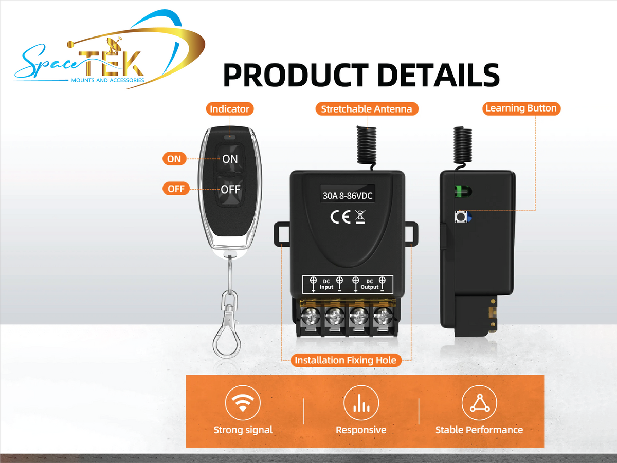 12V Remote Control Relay 30Amp (8-86VDC) | Starlink Australia