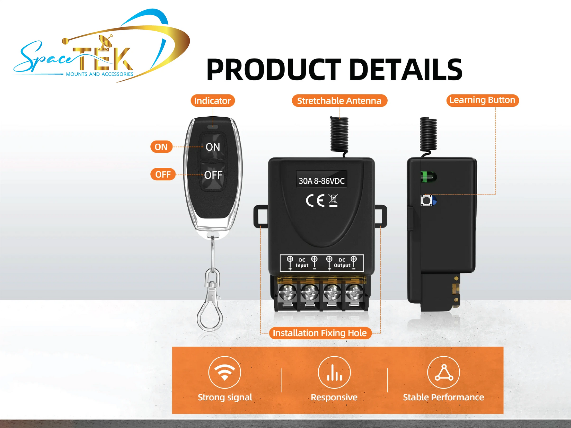 12V Remote Control Relay 30Amp (8-86VDC) | Starlink Australia