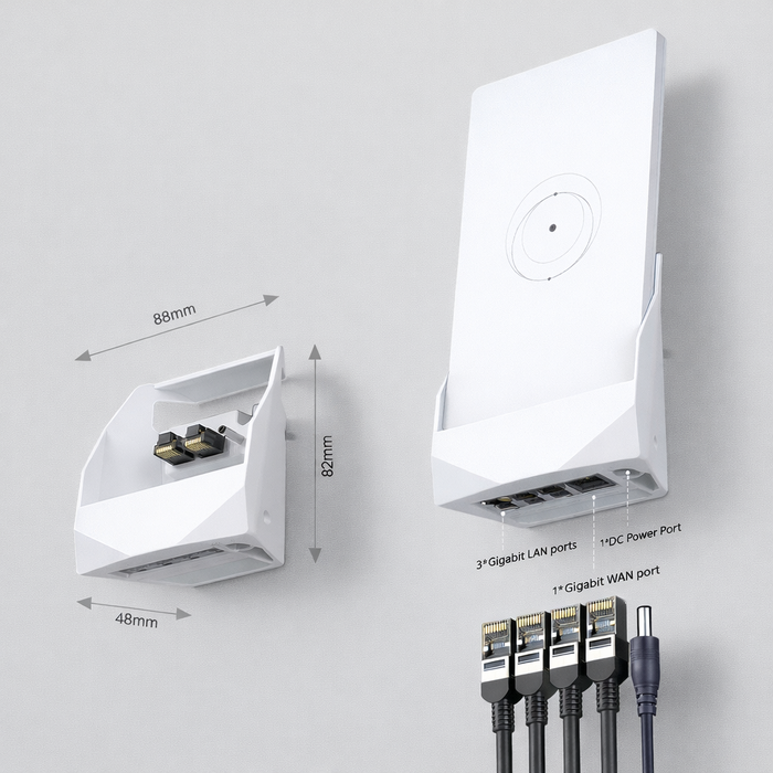 Docking Station for Starlink Mini Router – Wall Mountable with 3 LAN