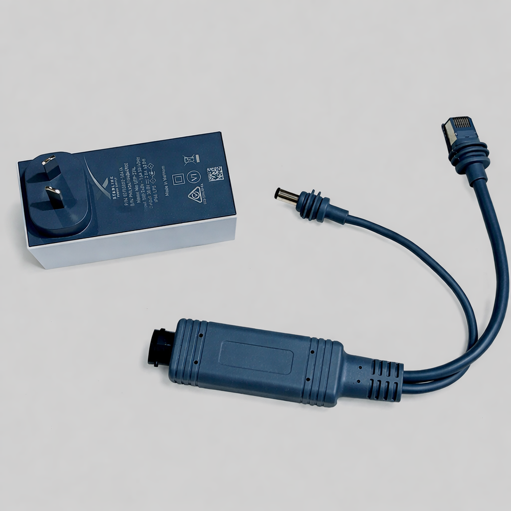 DC 2.1 Plug and RJ45 PoE Splitter & Combiner for Starlink Mini